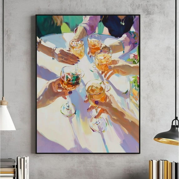 Celebration Cocktail Party Wall Art, Cheers Art Print, Elegant Drink ...