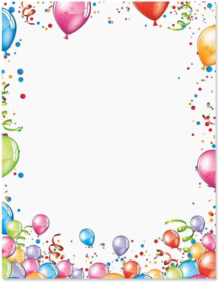 Celebration Confetti Letter Paper - Birthday Stationery Papers With ...