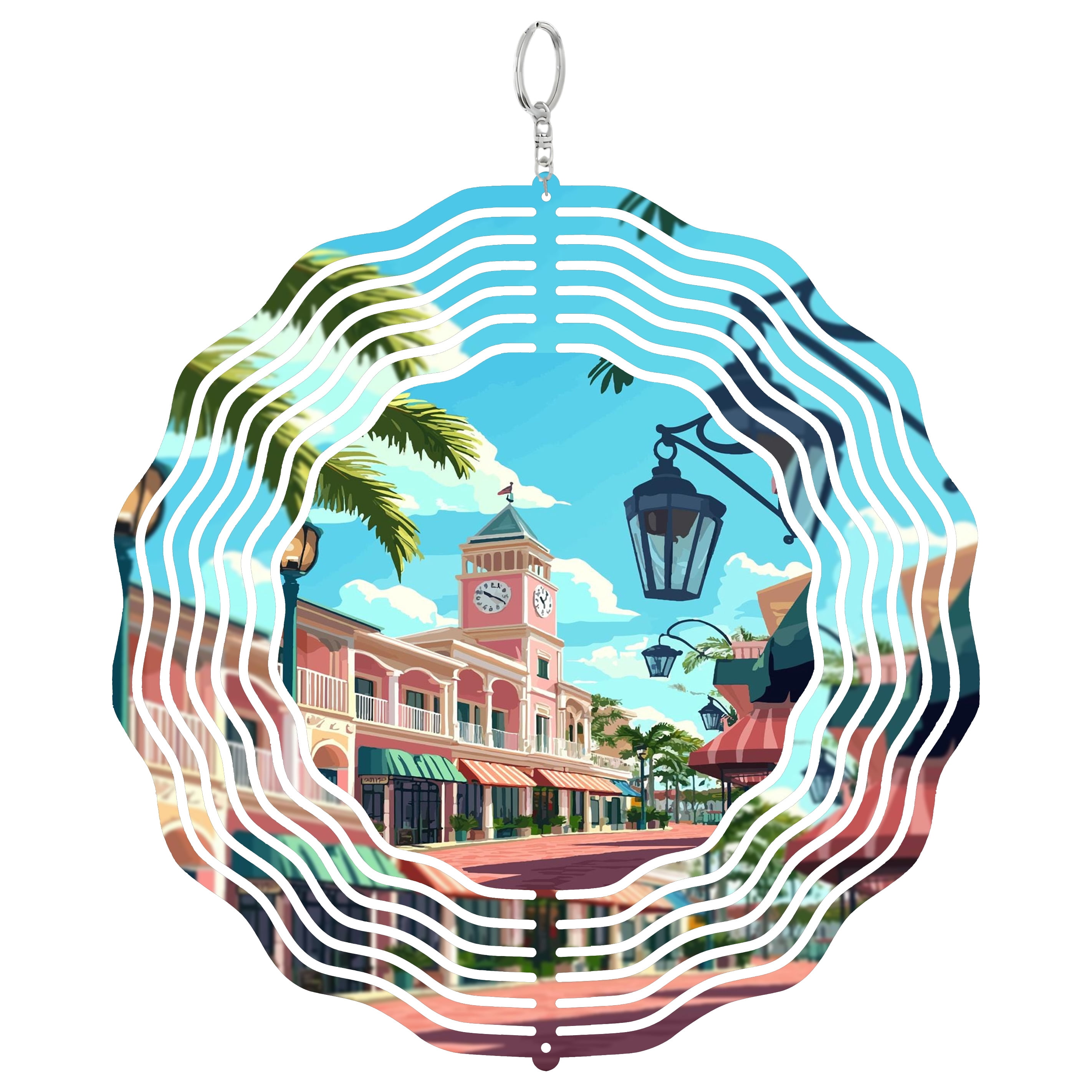 Celebration Florida Town 3D Wind Spinner Metal Kinetic Garden Ornament ...