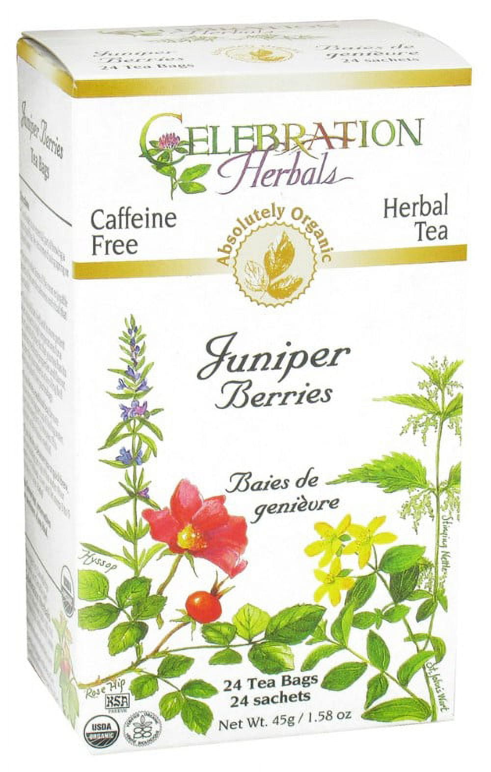 Celebration Herbals Organic Juniper Berries Tea Caffeine Free 24 Herbal ...