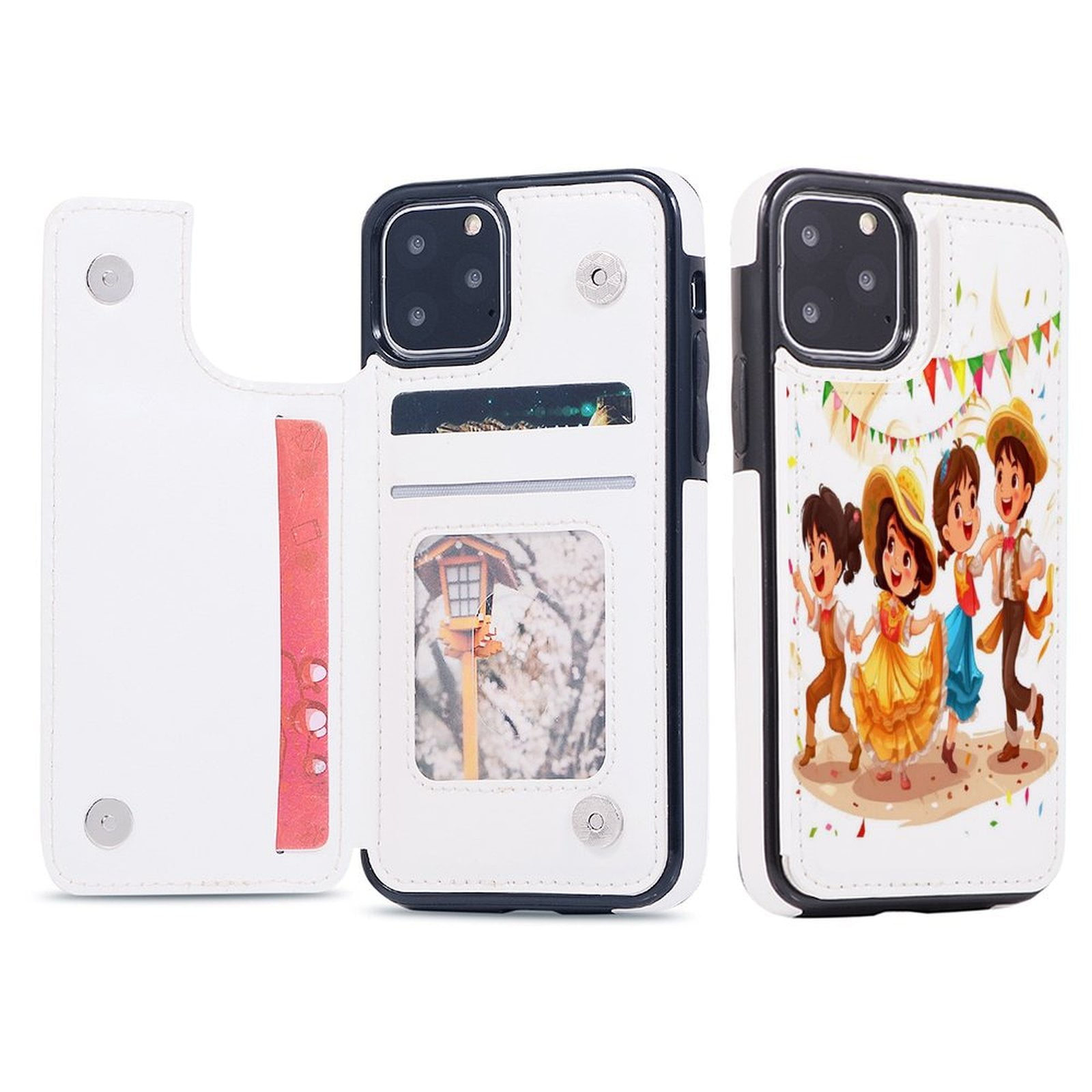 Celebration, Joy, Children Leather Wallet Case for iPhone 16 15 14 13 ...