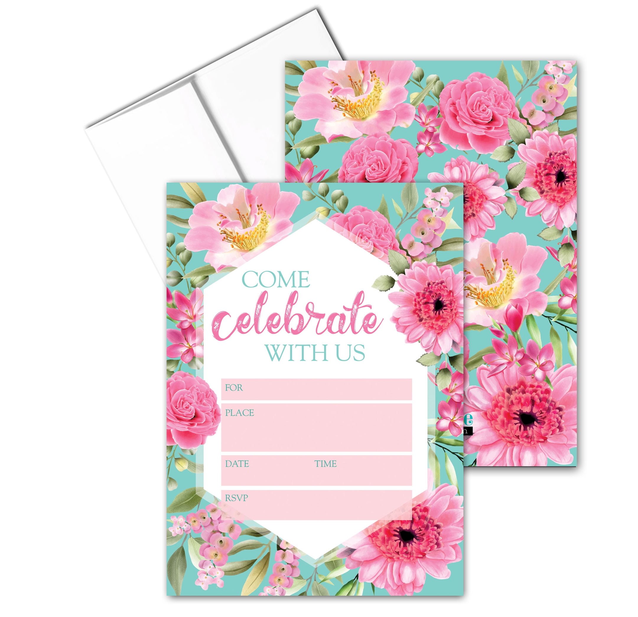 Celebration Time Party Invitations - 25 Invites with Envelopes - B15244 ...