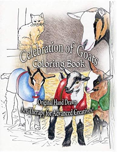 Pre-Owned Celebration of Goats Coloring Book; Original Hand Drawn Art ...