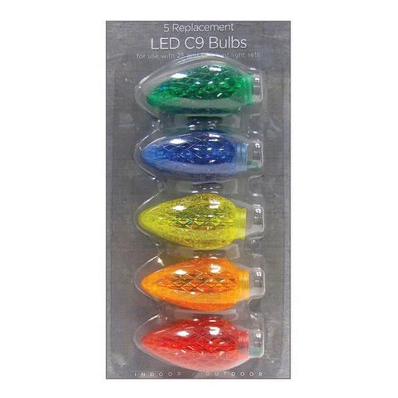 Celebrations 11228-71 Faceted C9 Replacement LED Bulb, Multicolor, Cd/5 ...