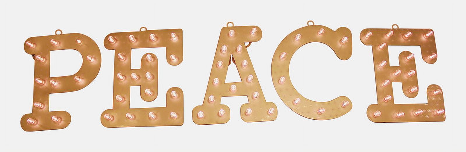 Celebrations Peace Marquee Sign Christmas Decoration Silver Metal 12 in ...