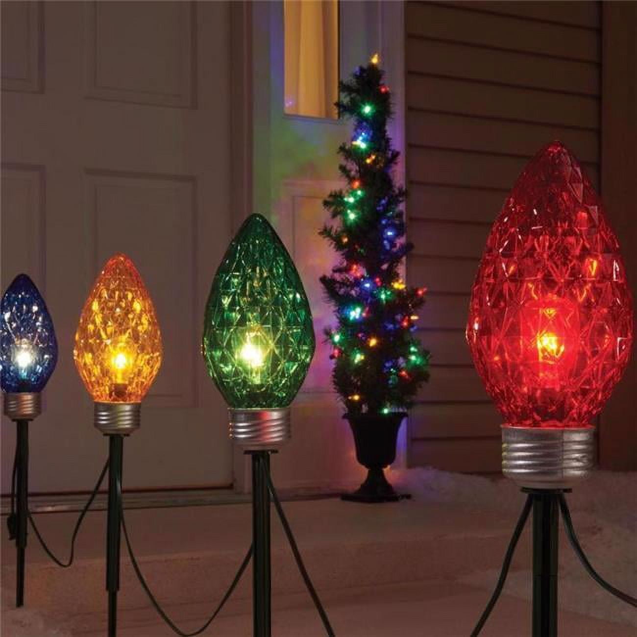 Celebrations Multi-Color Incandescent Faceted C9 Bulb Pathway Lights ...