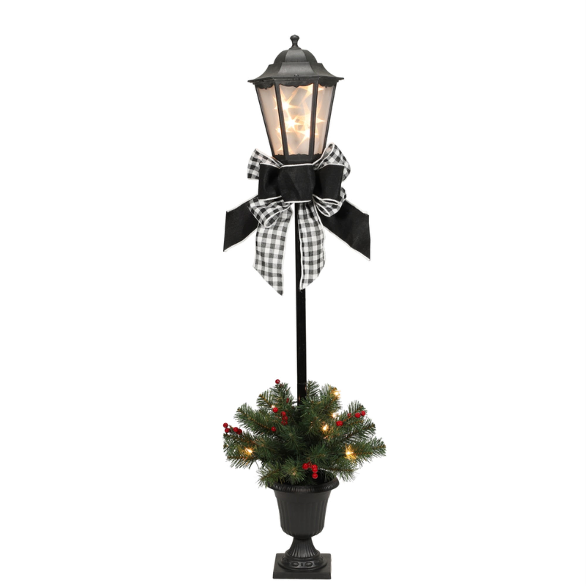 Puleo Outdoor Decorative 48" Incandescent Clear/Warm White Lamp Post ...