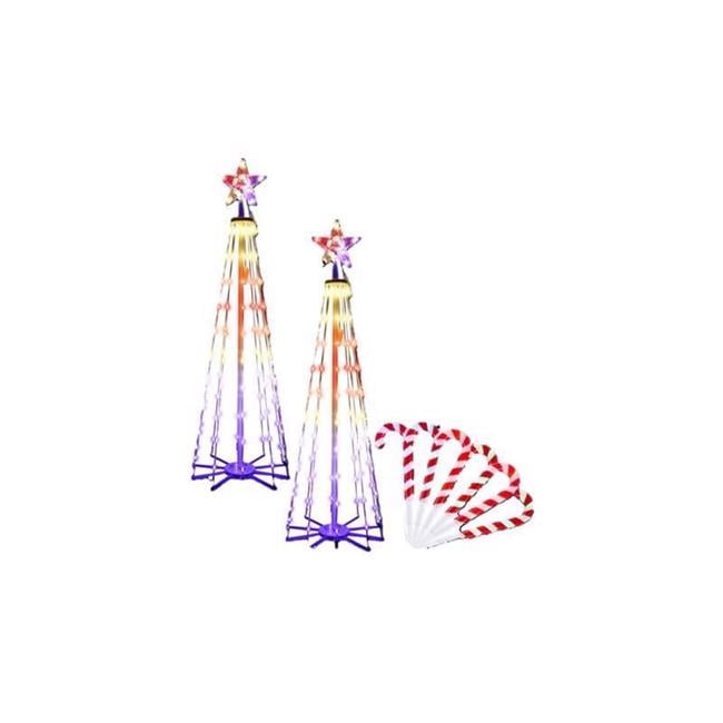 Celebrations 9097049 4 ft. Platinum Brilliant LED Outdoor Kit Yard ...