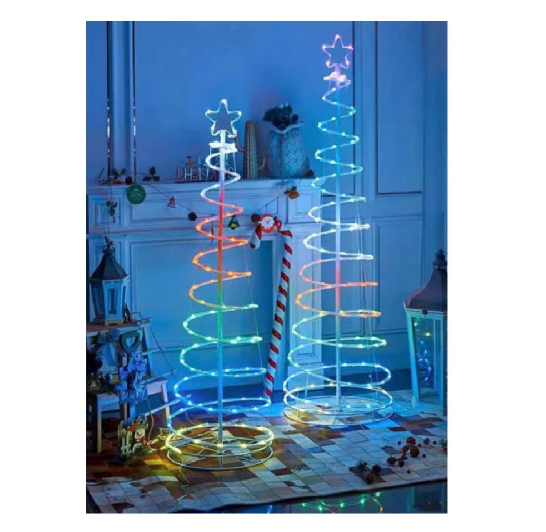 Celebrations 9081024 4 ft. Slim LED 73 Light Spiral RGB Ribbon Color ...