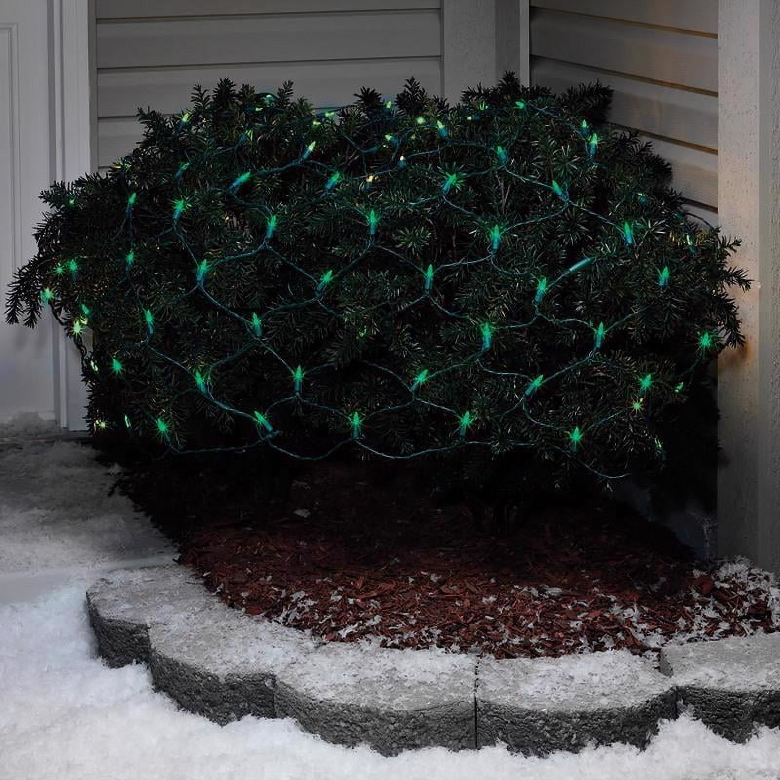 Celebrations LED Mini Net Christmas Lights, Green, 100 ct, 4' L x 6' W ...