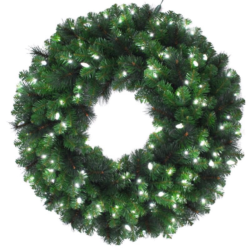Celebrations 9016962 36 in. Dia. Mixed Pine Prelit Green LED Decorated ...