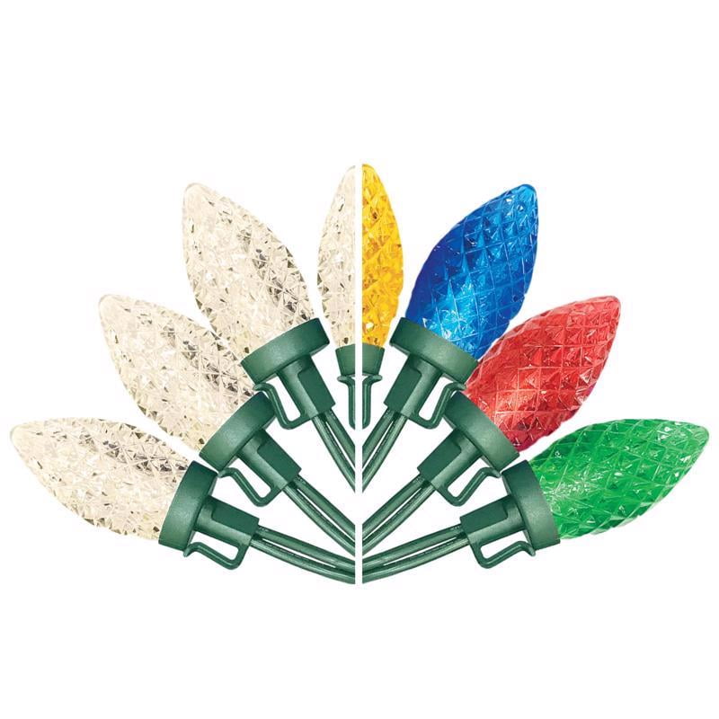 Celebrations 9070381 8 ft. Gold LED C9 Multi Color & Warm White String ...