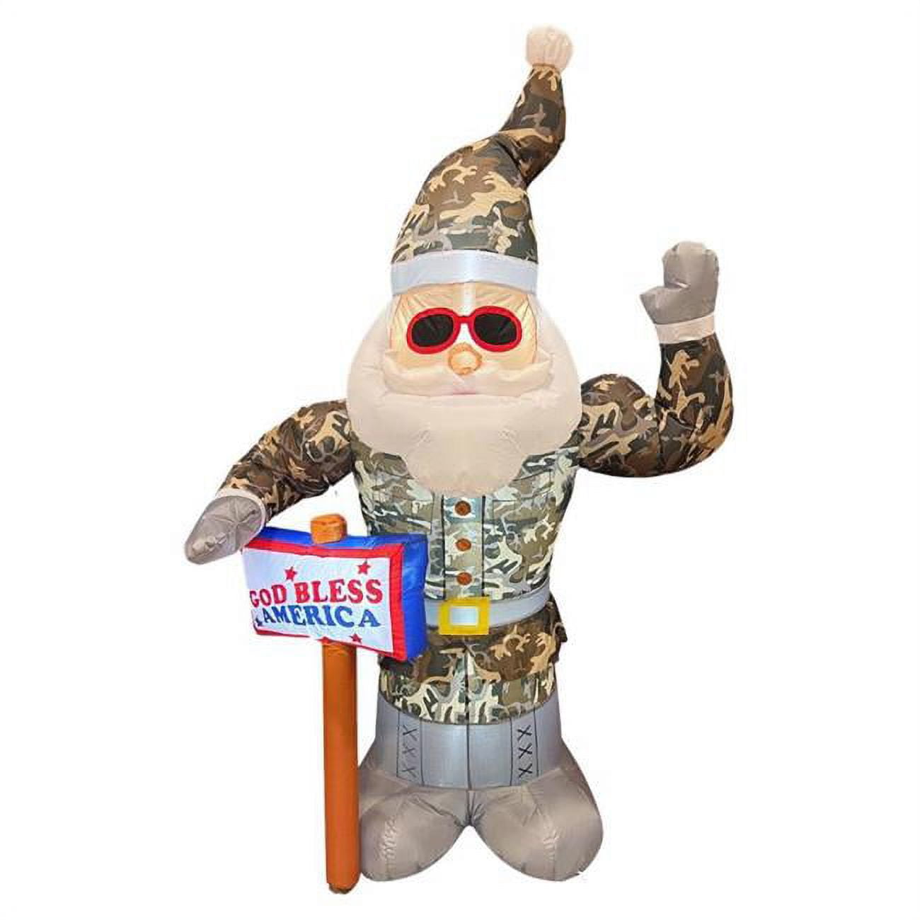 Celebrations Army Santa 7 ft. Inflatable - Walmart.com