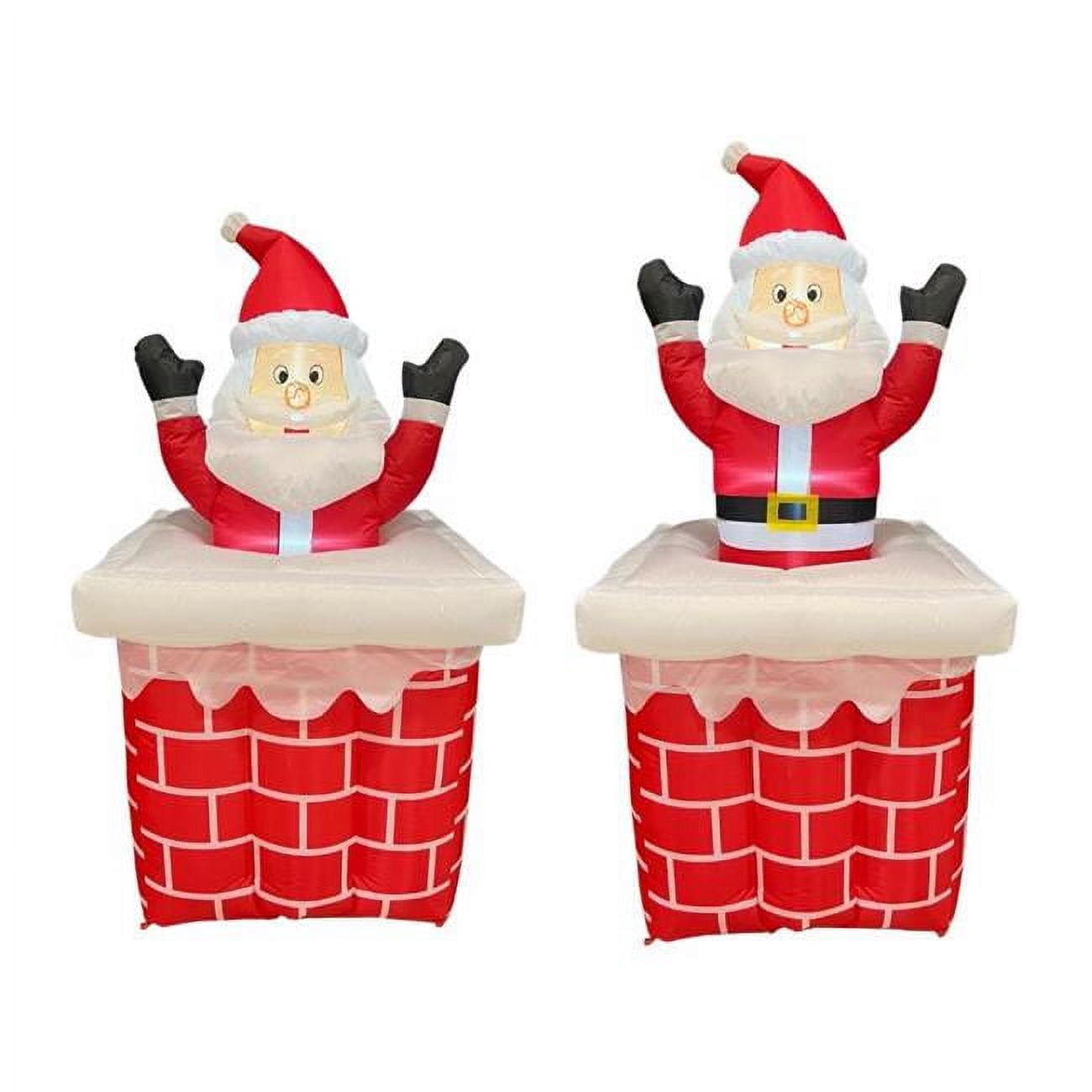 Celebrations 9080561 6 ft. Animated Santa in Chimney Inflatable ...