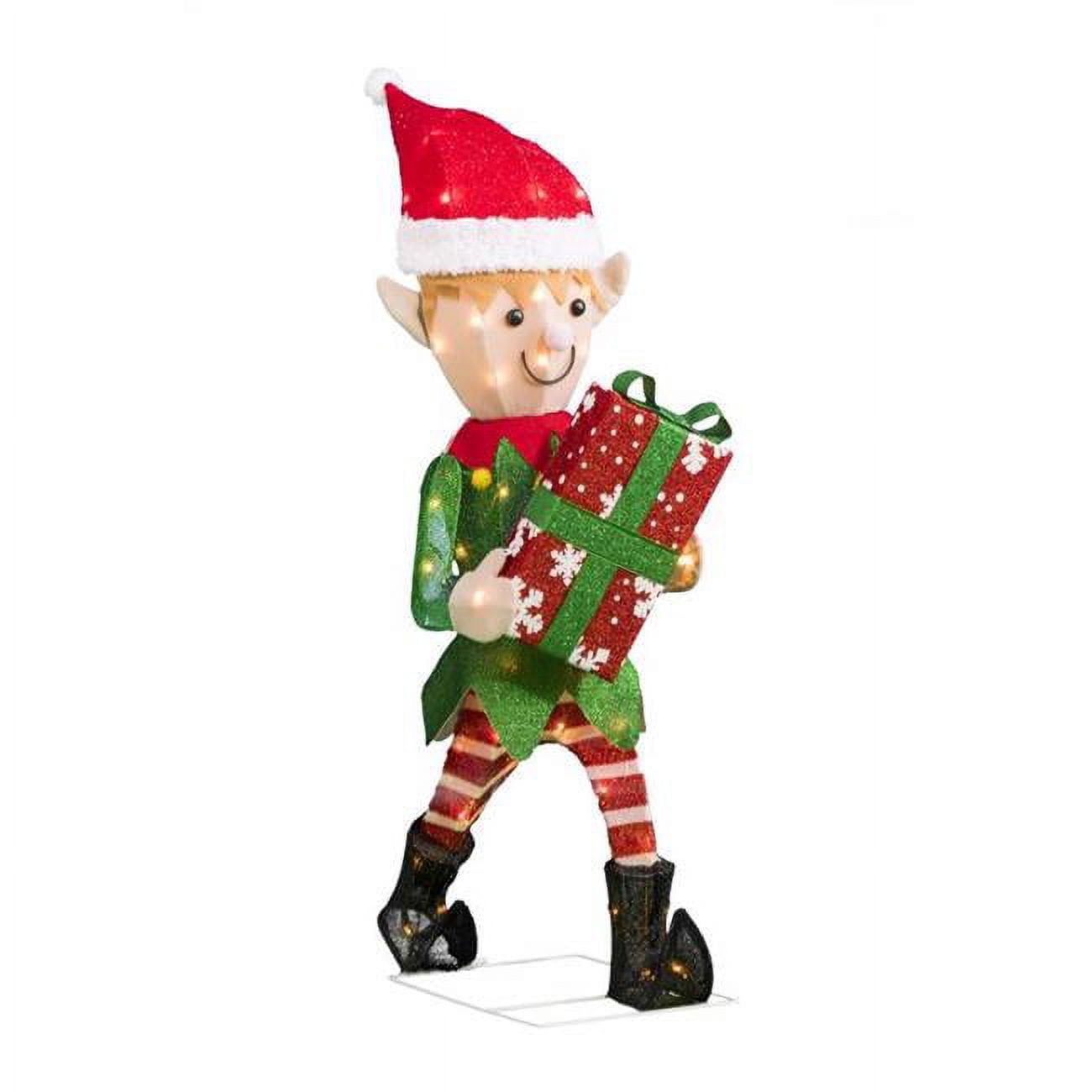 Celebrations Outdoor Christmas Figure - 37 in. Lighted Elf Lawn ...