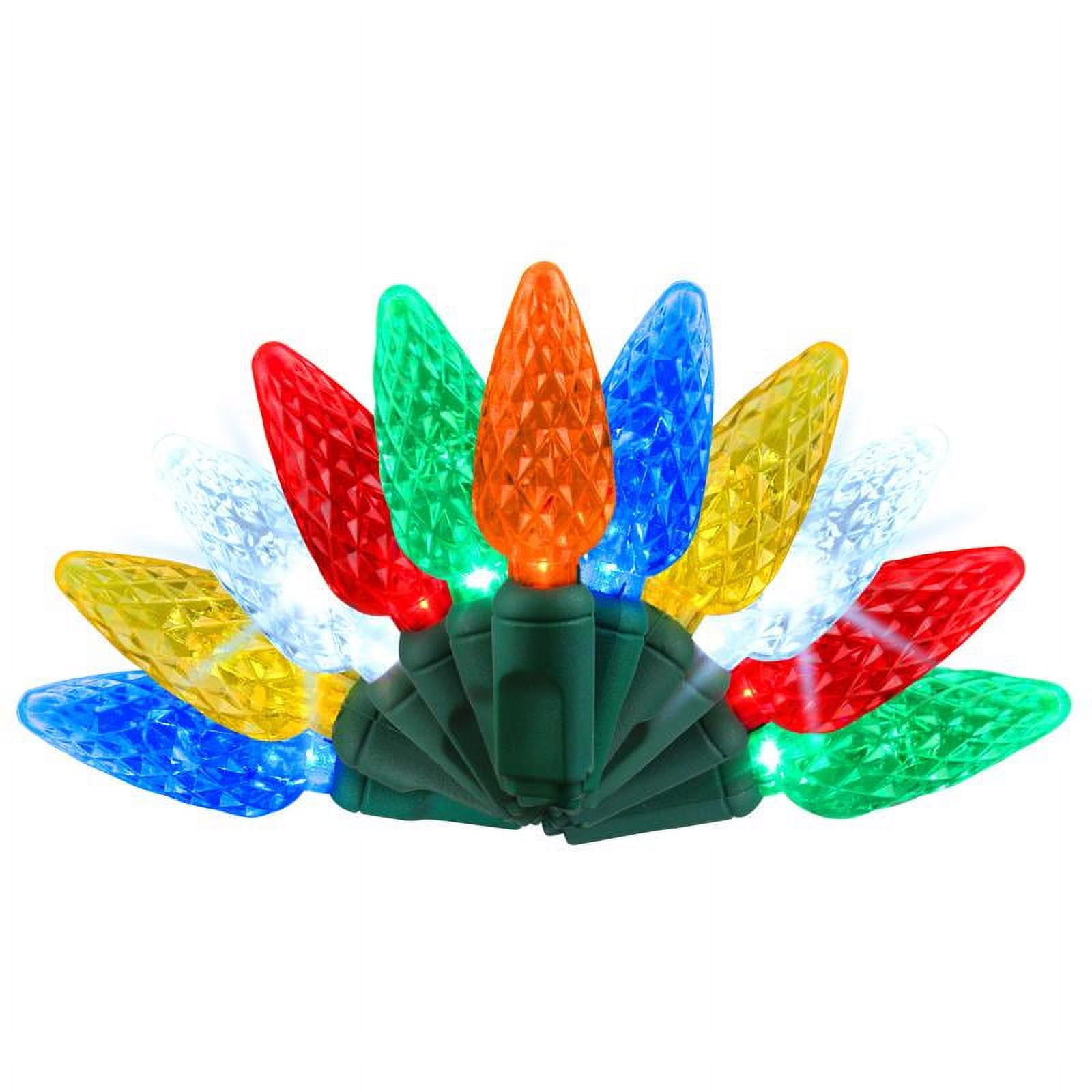 Celebrations Platinum LED C6 Multicolored 50 ct String Christmas Lights ...