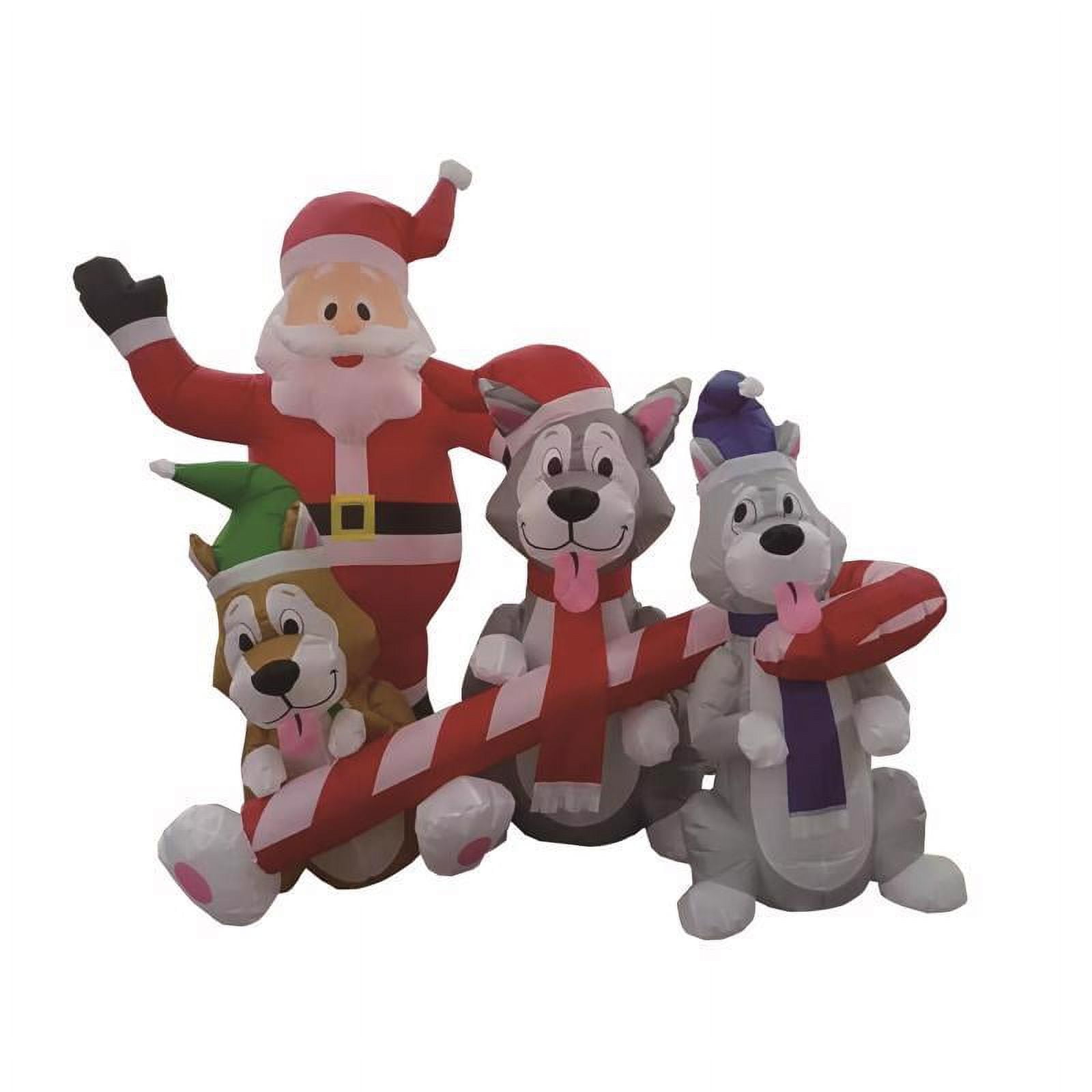 Celebrations 9086814 6 ft. Inflatable Santa with Dogs - Walmart.com