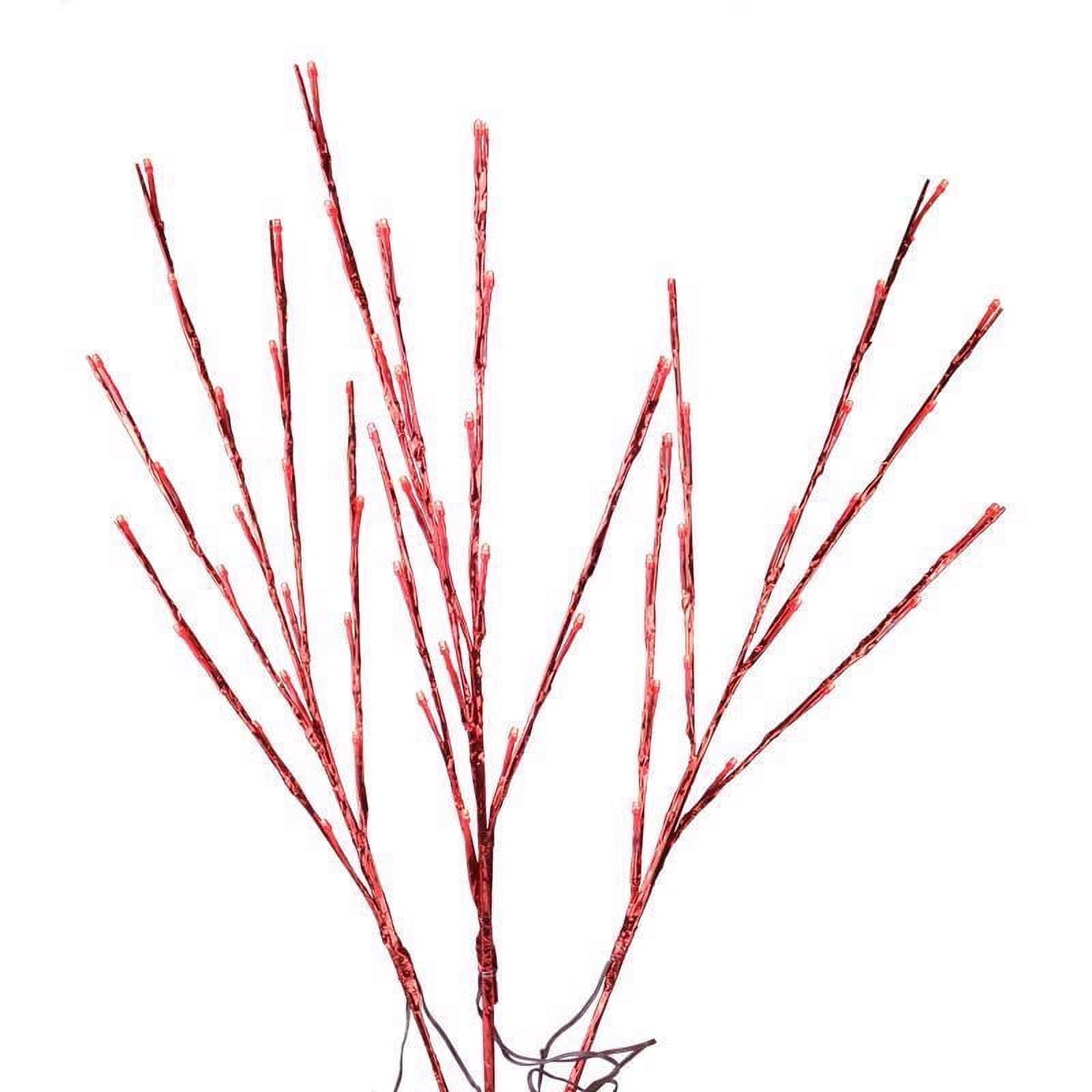 Celebrations 9087170 32 in. LED Lighted Twigs Yard Decor, Red - Pack of ...