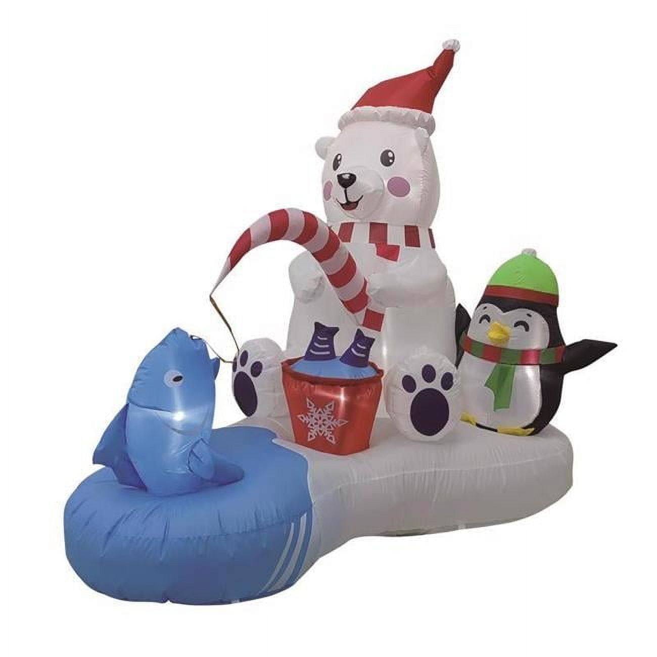 Celebrations 9096485 5 ft. Polar Bear Fishing Inflatable - Walmart.com