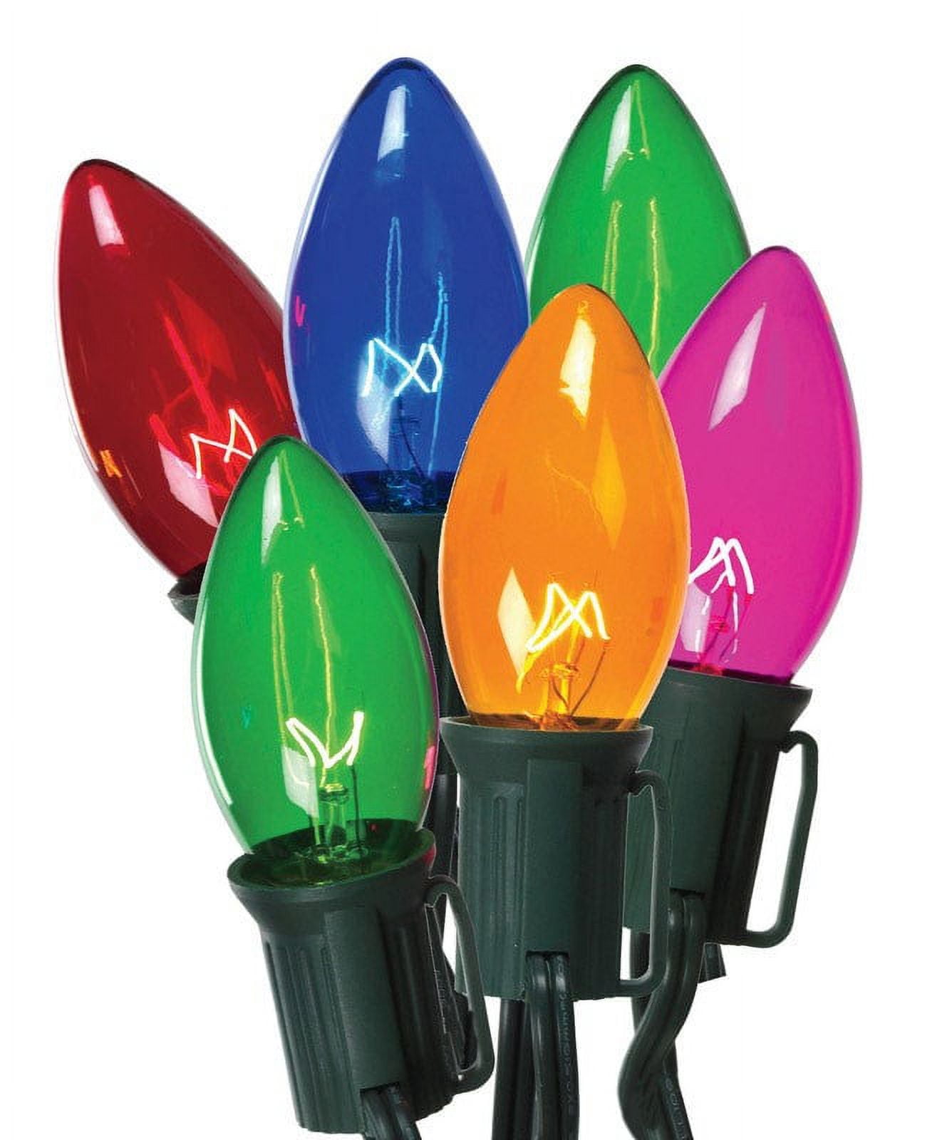 Celebrations 25' Multicolored Christmas C9 Light Set, 25 Transparent ...