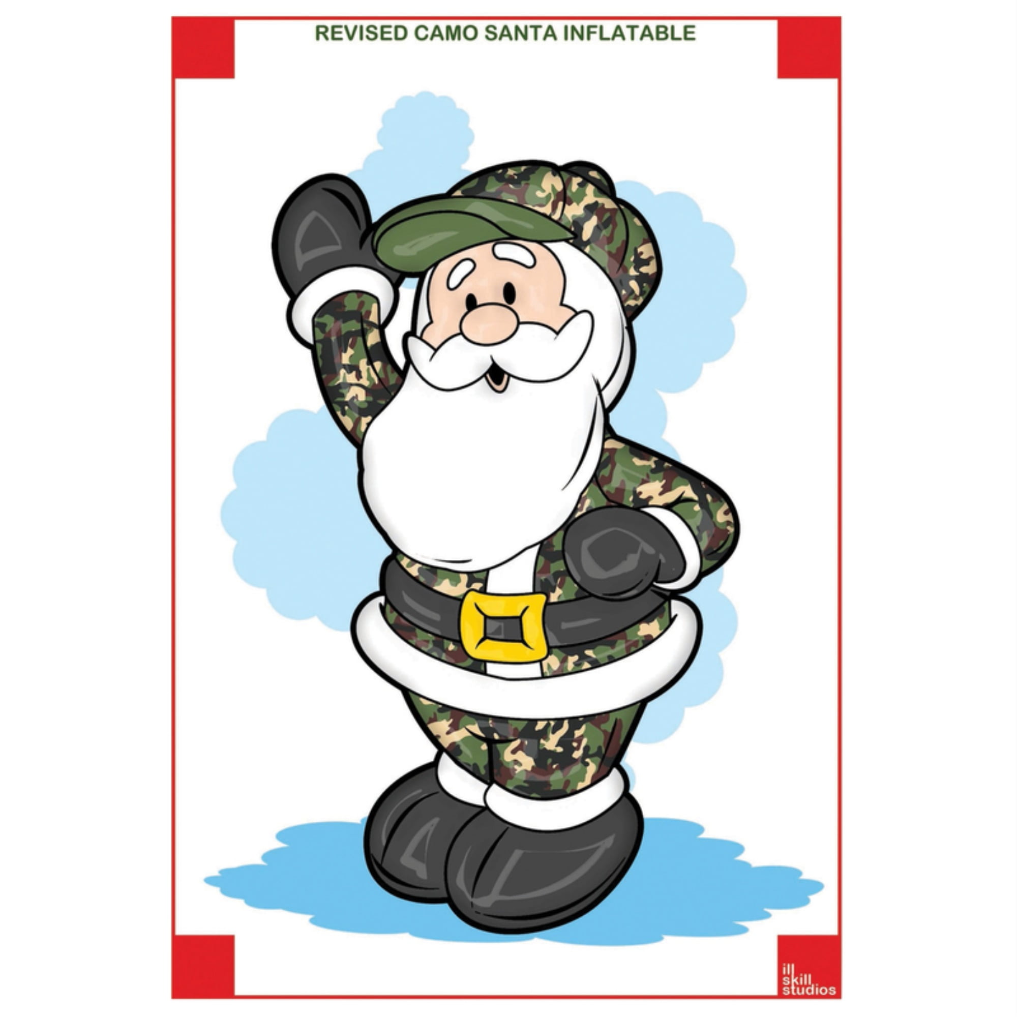 Celebrations Camo Santa 6 ft. Inflatable - Walmart.com