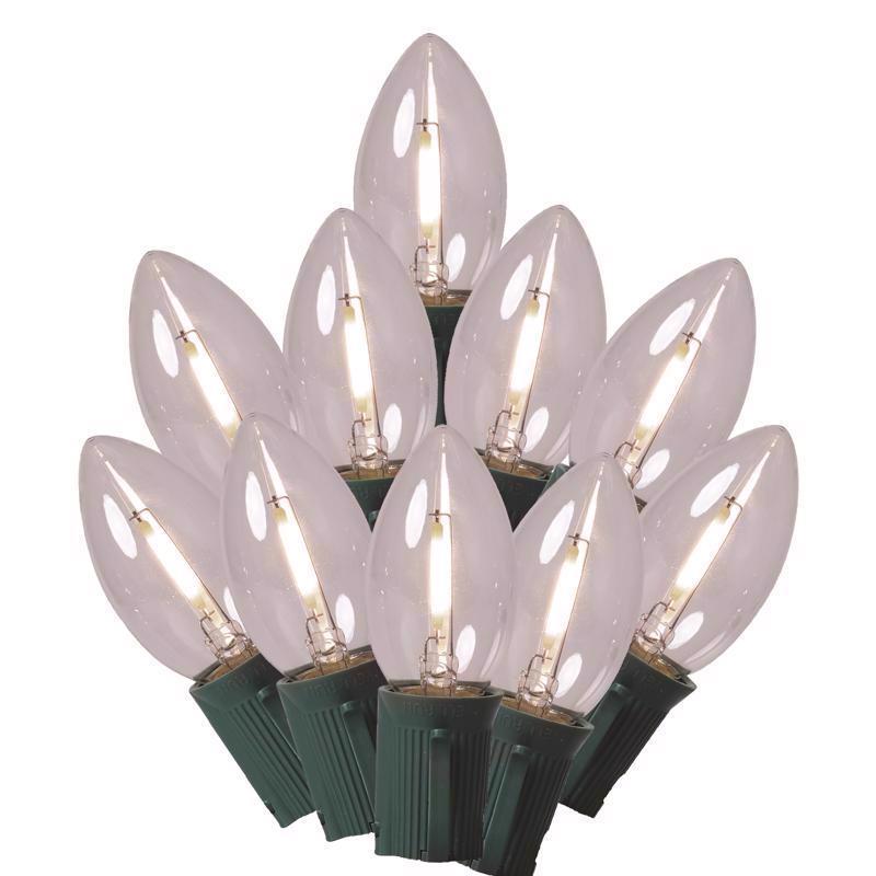 Celebrations Classic LED C9 Pure White 25 ct String Christmas Lights ...