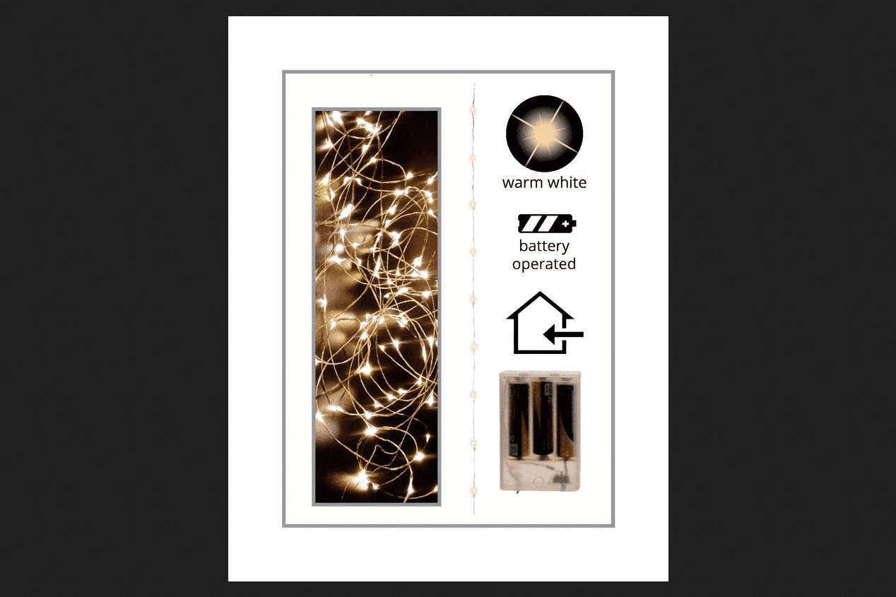 Celebrations LED Battery Operated Micro Wire Light Set Cool White 10 ft ...