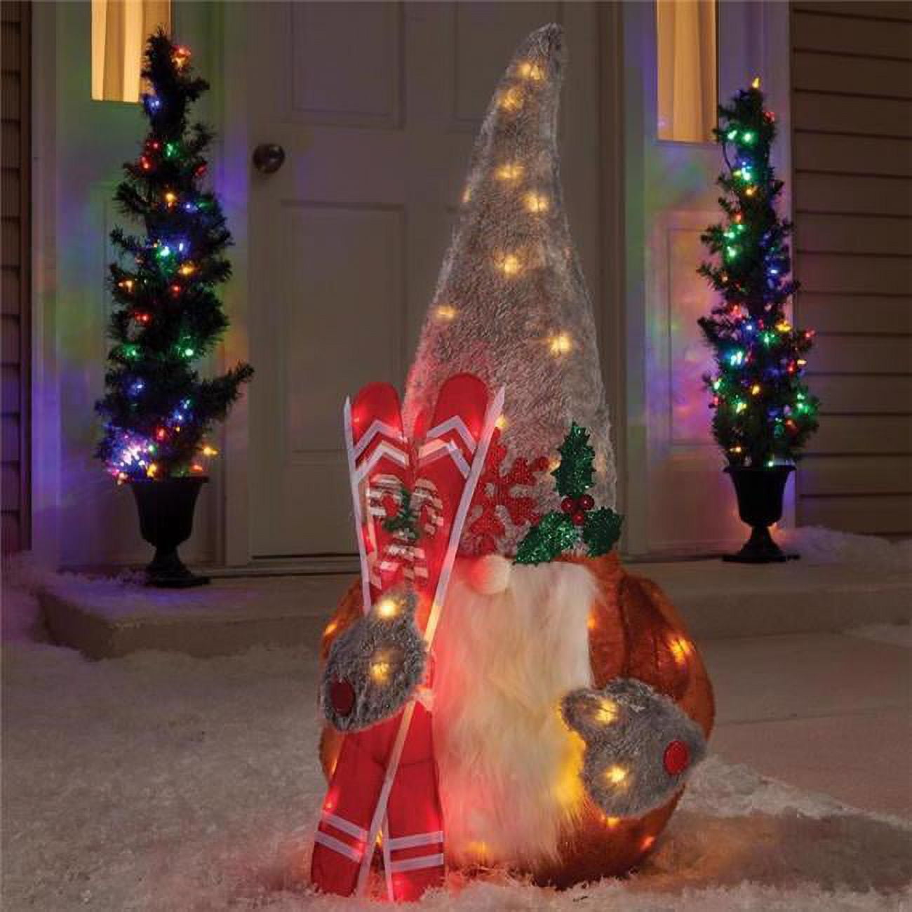 Celebrations LED Red Ski Gnome 32 in. Yard Decor - Walmart.com