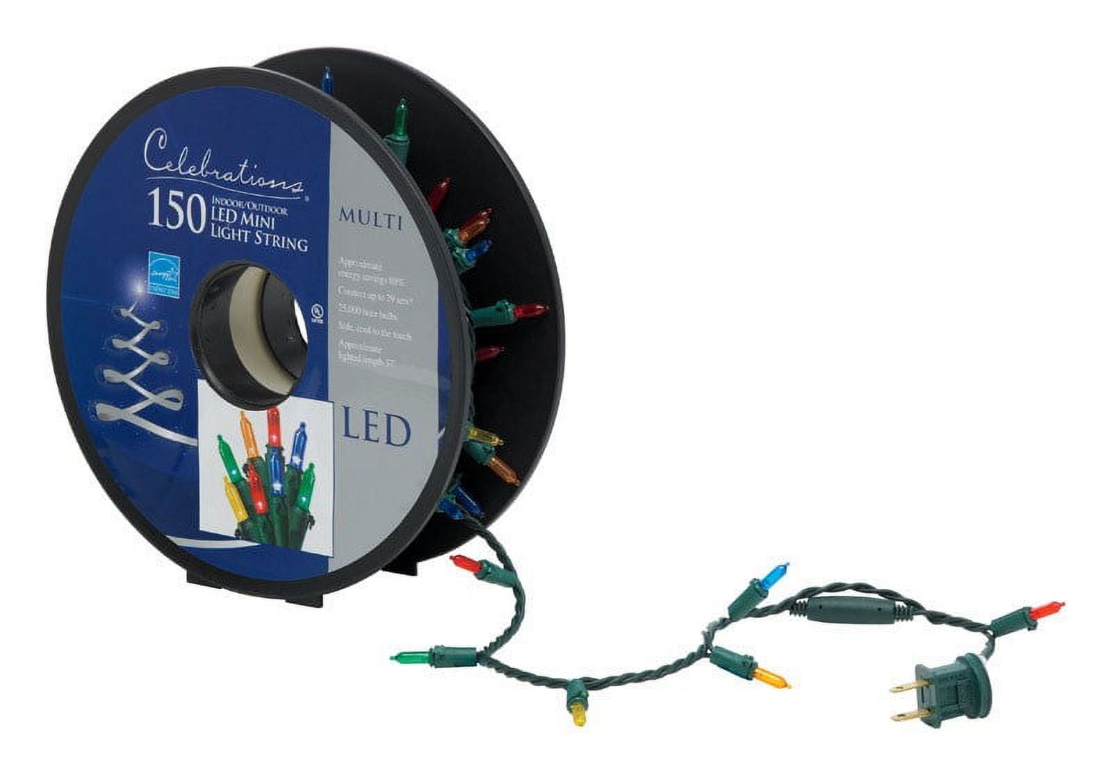 Celebrations Led Light Bulbs On Reel 150 Count Multi 37' Indoor/Outdoor ...