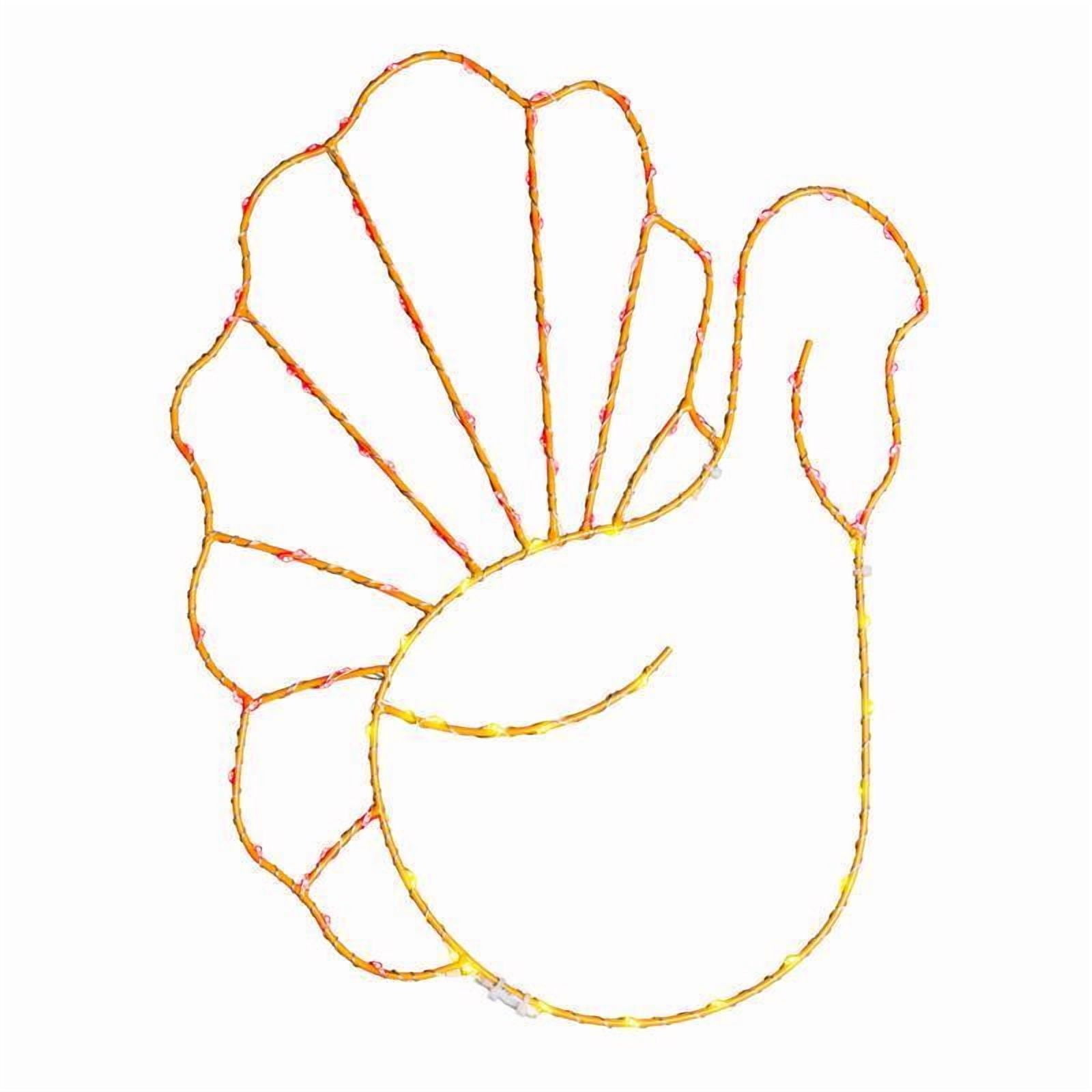Celebrations Multicolored 100 ct 16 in. LED Prelit Turkey Window Decor ...
