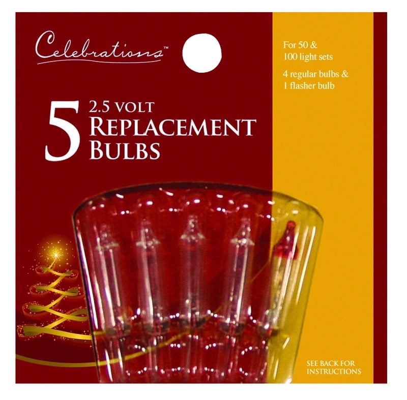Celebrations Red Incandescent Mini Clear 5 ct Replacement Christmas ...