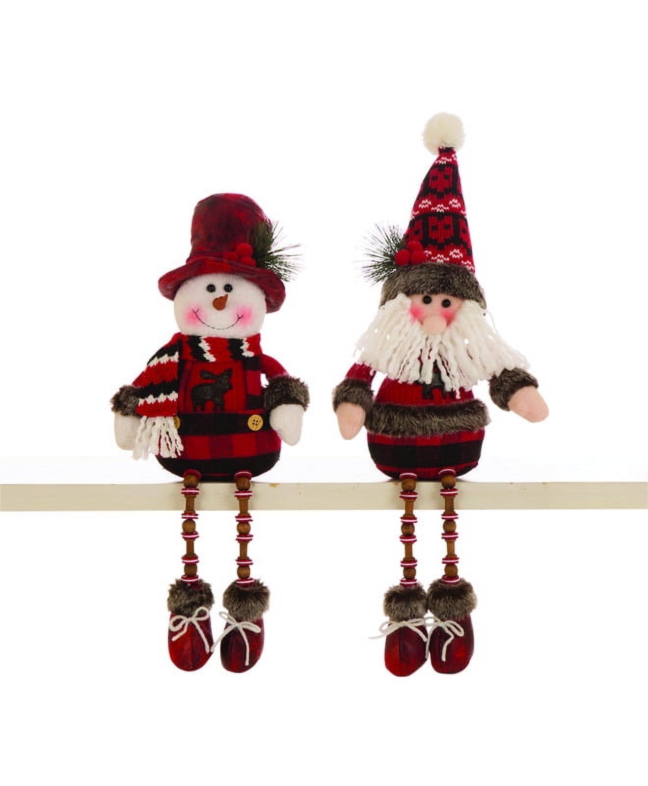 Celebrations Multicolored Santa/Snowman Legs Dangling Shelf Decoration ...