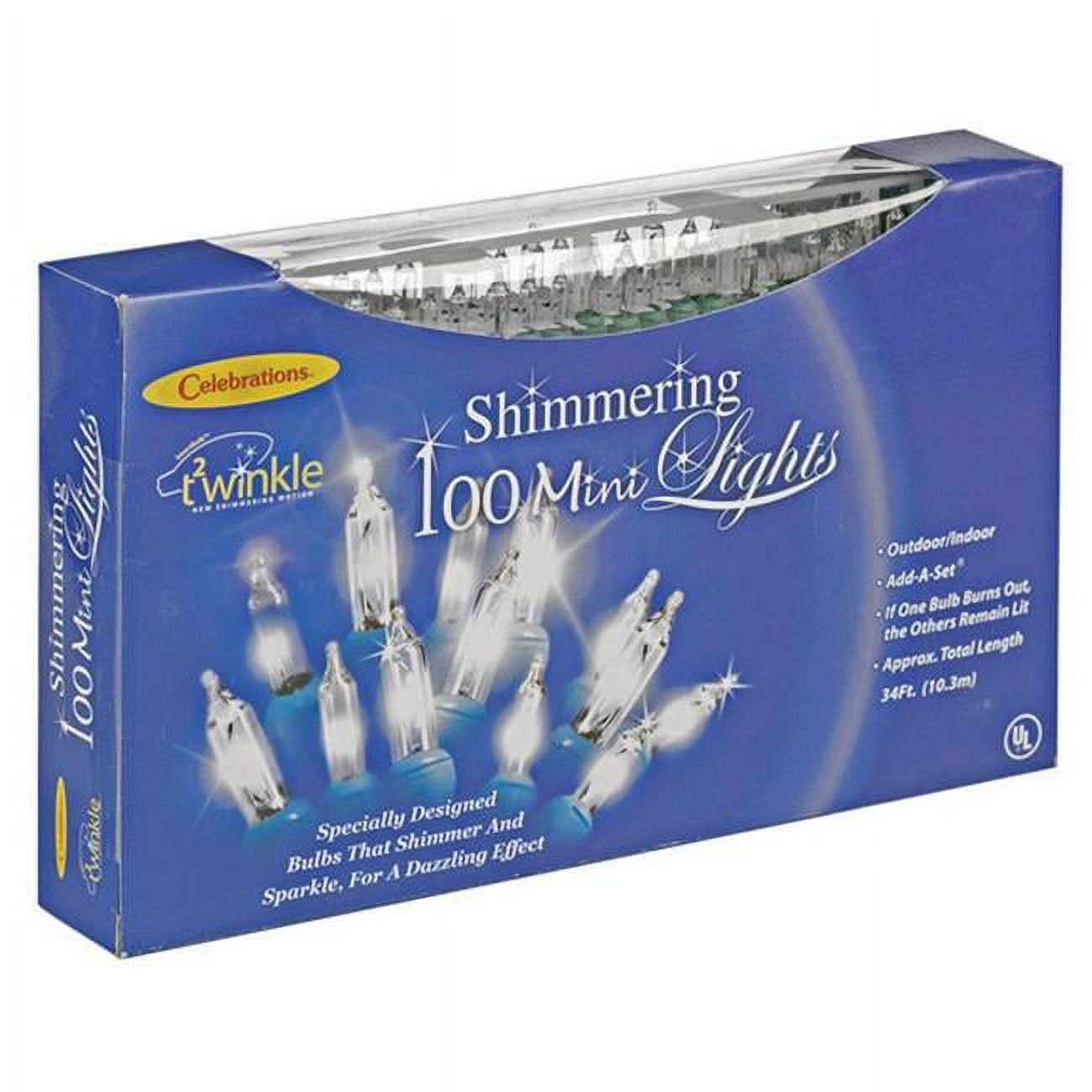 Celebrations V8224112 Incandescent Mini String Christmas Lights, 100 ...