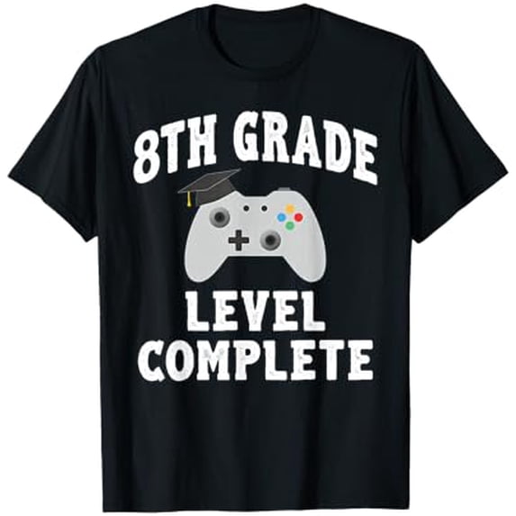 Celebratory 8th Grade Gamer Graduation T-Shirt with Video Game ...