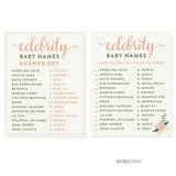 Celebrity Name Game Floral Roses Girl Baby Shower Game, 20-Pack ...