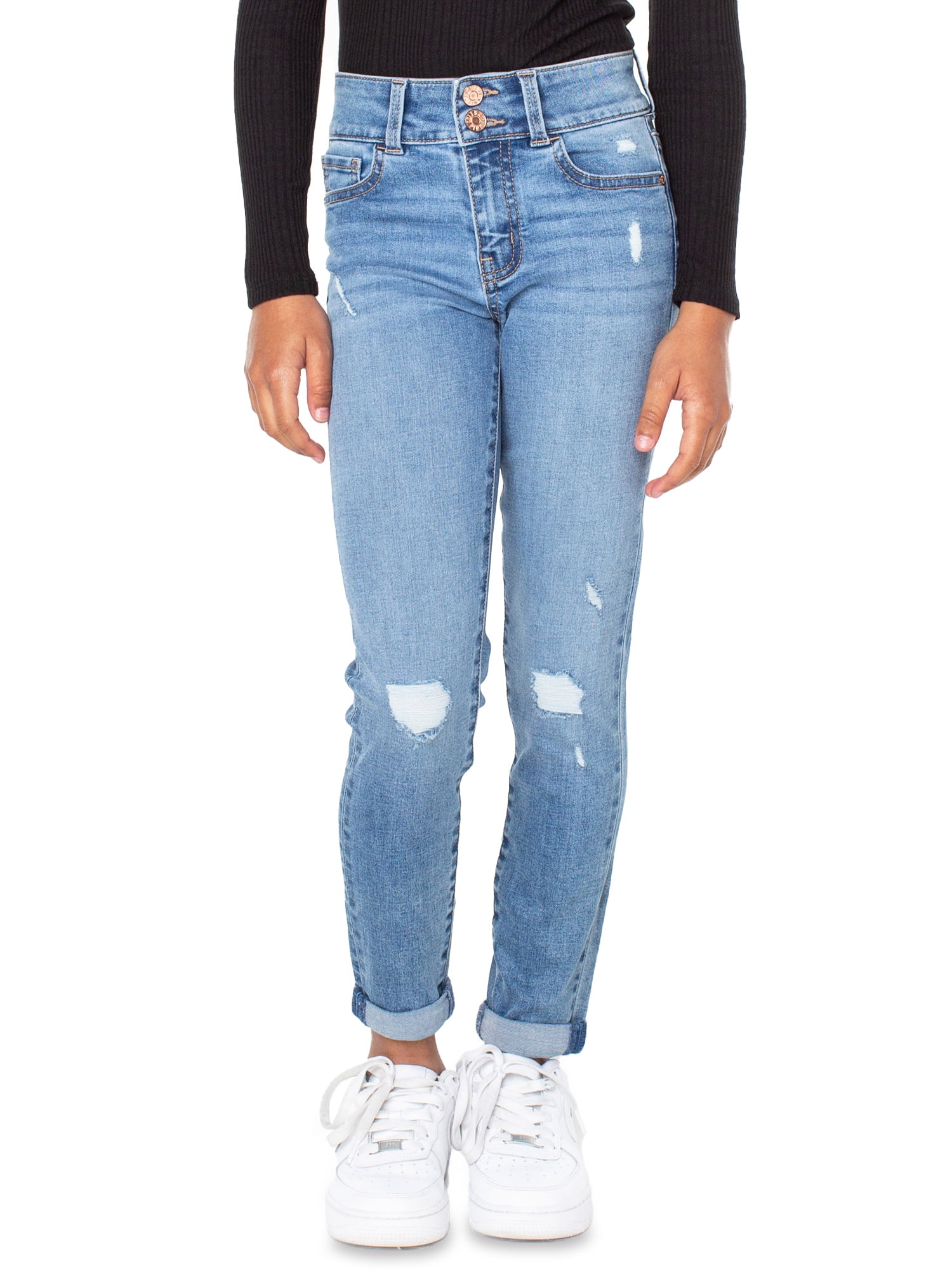 Celebrity Pink Girls Distressed Ankle Skinny Jeans, Sizes 7-12, Stretch ...