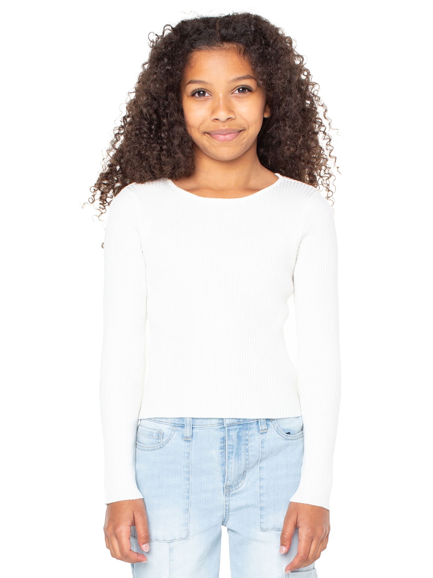 Celebrity Pink Girls Rib Crewneck Sweater, Sizes XXS-XXL - Walmart.com
