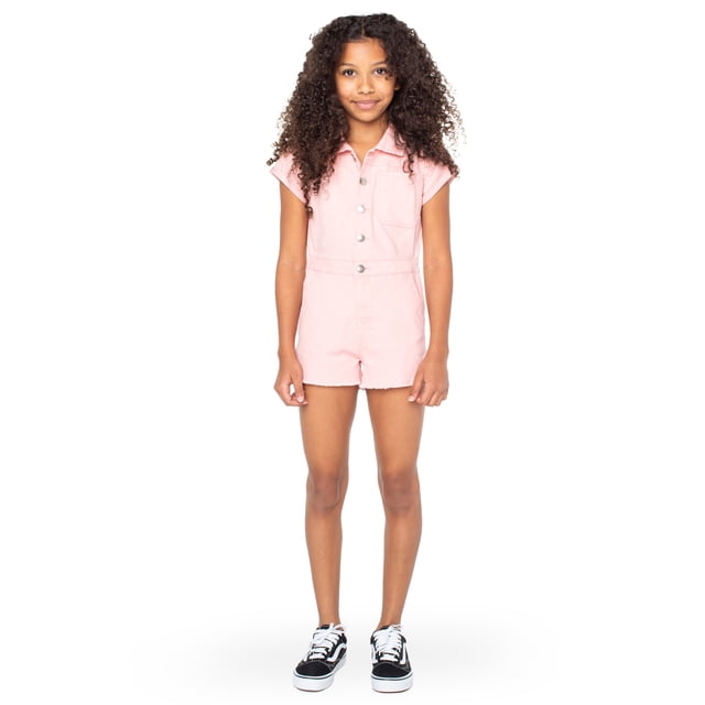 Celebrity Pink Girls Short Sleeve Festival Fray Hem Romper, Sizes XS ...