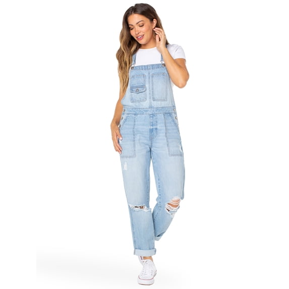 Celebrity Pink Juniors Boyfriend Cuffed Overall - Walmart.com
