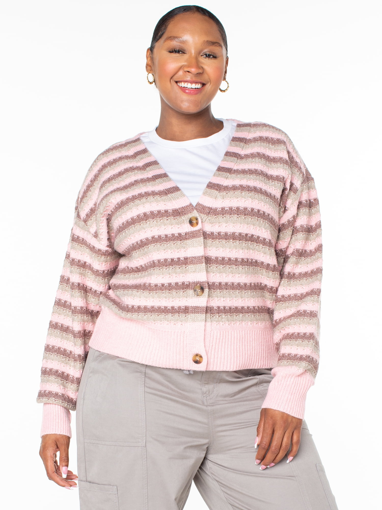 Celebrity Pink Women's and Women's Plus Boyfriend Cardigan, Sizes XS-3X ...