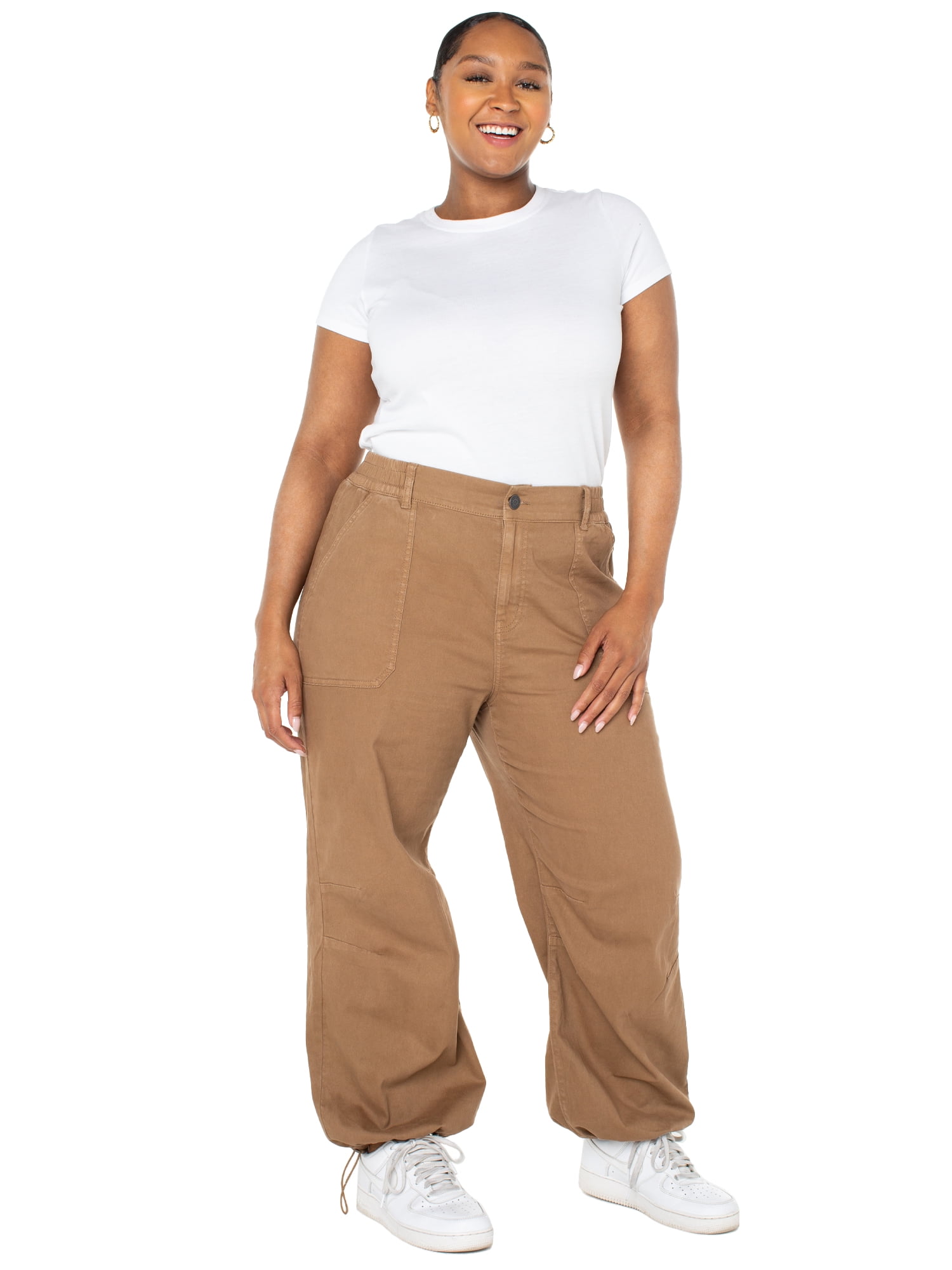 Celebrity Pink Juniors and Juniors Plus Mid Rise Parachute Pant with ...