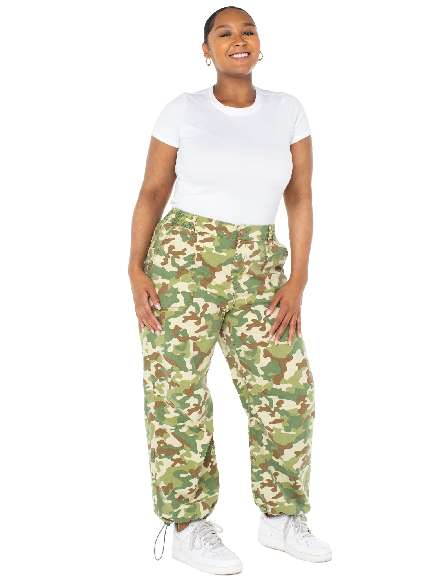 Celebrity Pink Juniors and Juniors Plus Mid Rise Parachute Pant with ...