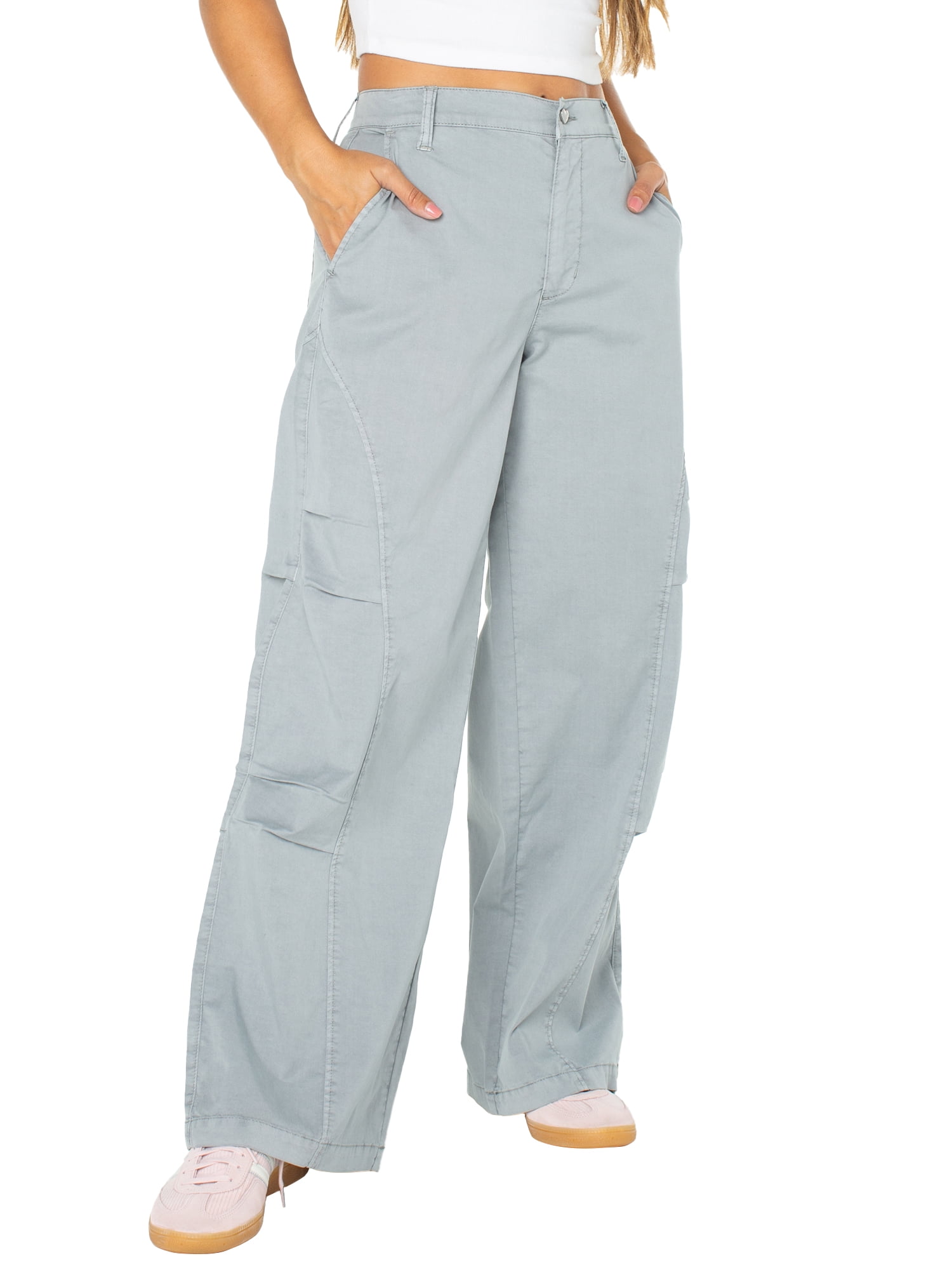 Celebrity Pink Women’s and Women's Plus Wide Leg Cargo Pants, Sizes XS ...