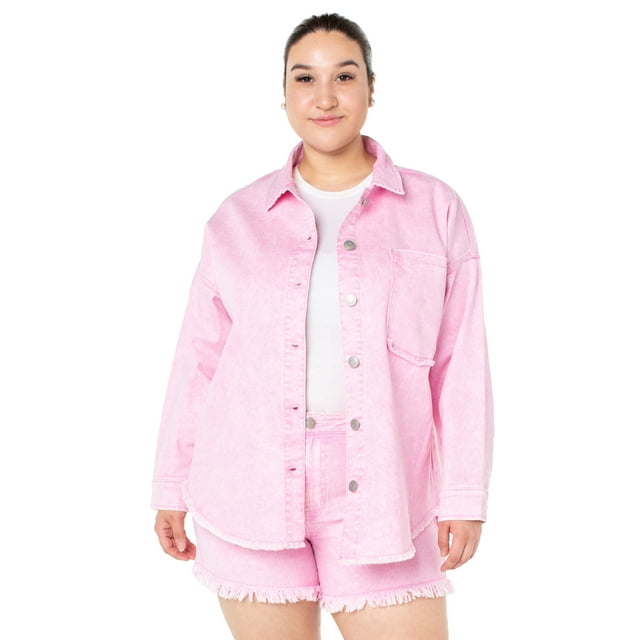 Celebrity Pink Juniors and Juniors Plus Shacket, Sizes XS-3X - Walmart.com