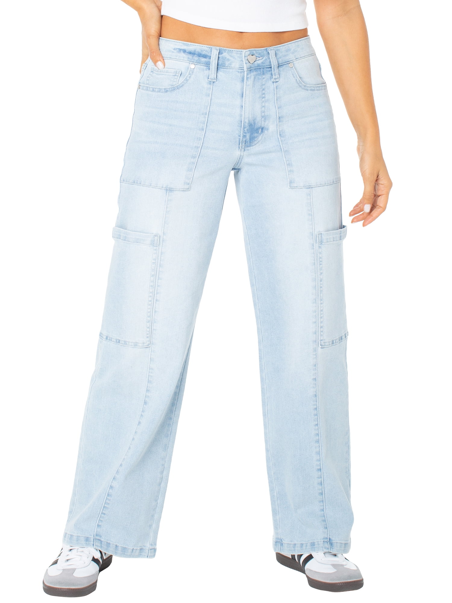 Celebrity Pink Wide Leg Cargo Pant, Women's and Women's Plus - Walmart.com