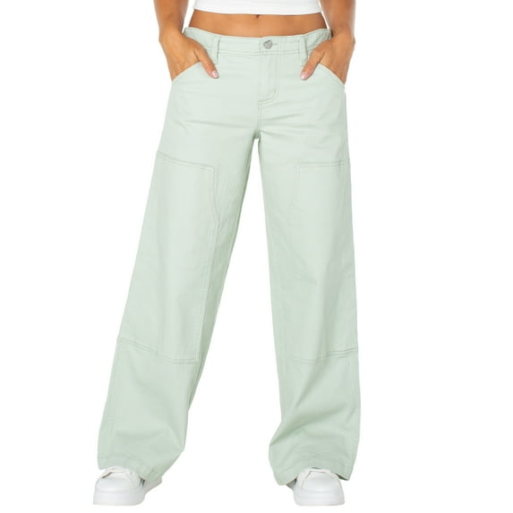 Celebrity Pink Women's Low Rise Baggy Utility Wide Leg Jeans, Sizes 1-21 - Walmart.com