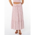 Celebrity Pink Women's and Women's Plus Floral Print Tiered Maxi Skirt ...