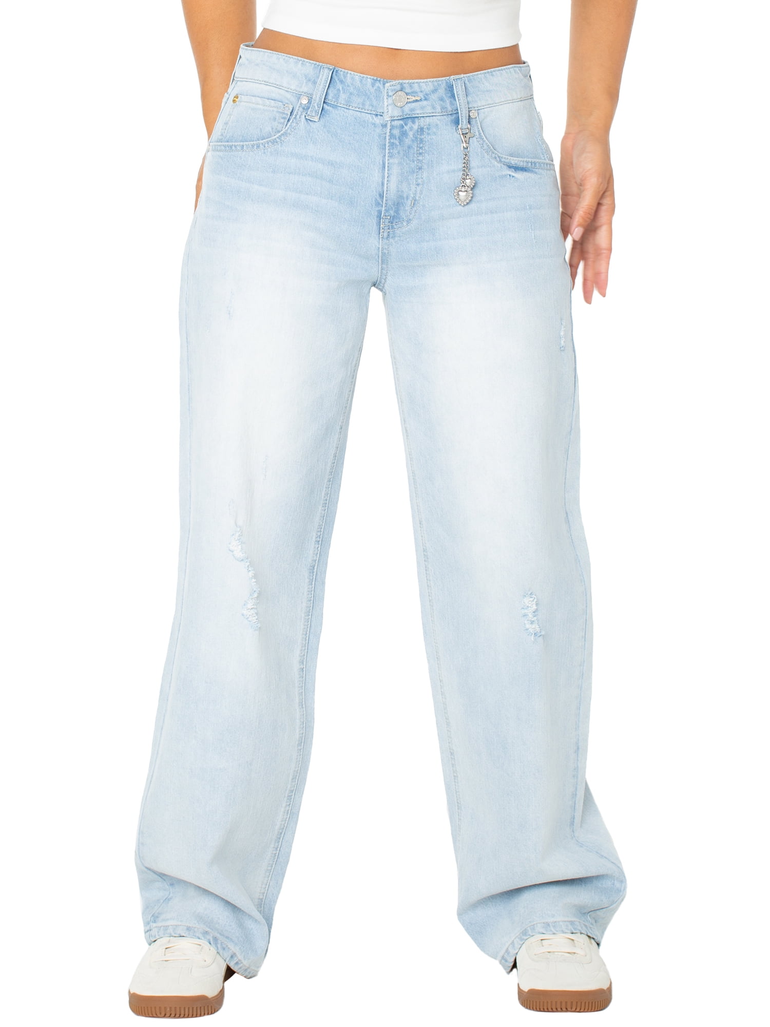 Celebrity Pink Women's and Women's Plus Low Rise Baggy Wide Leg Jeans ...