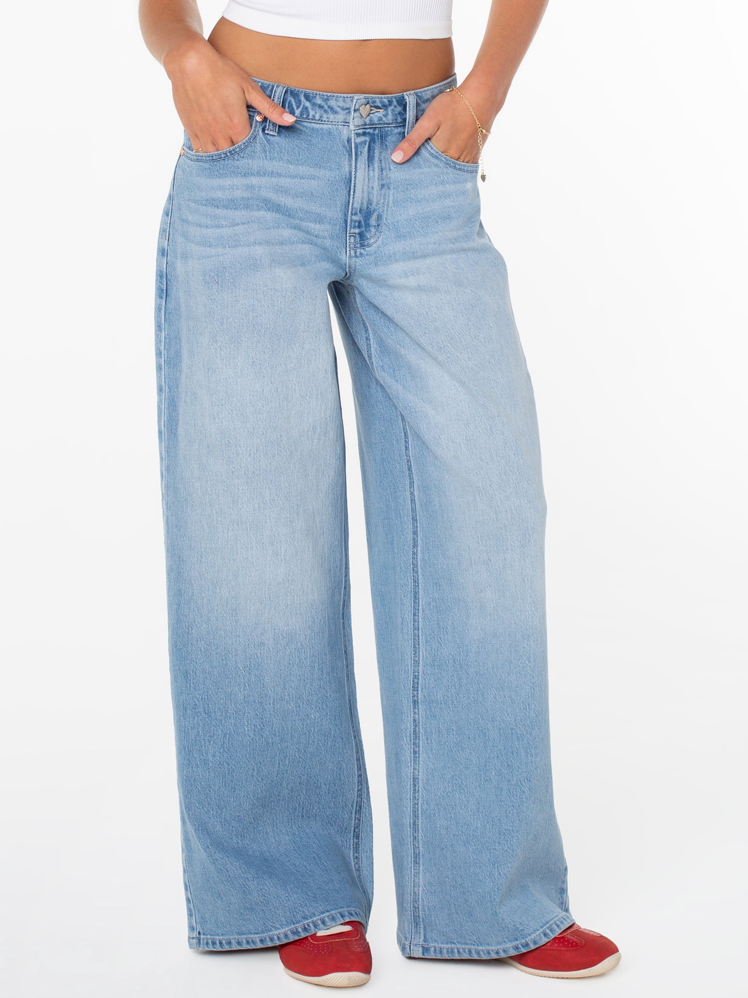 Celebrity Pink Women's and Women's Plus Slouchy Wide Leg with Back ...
