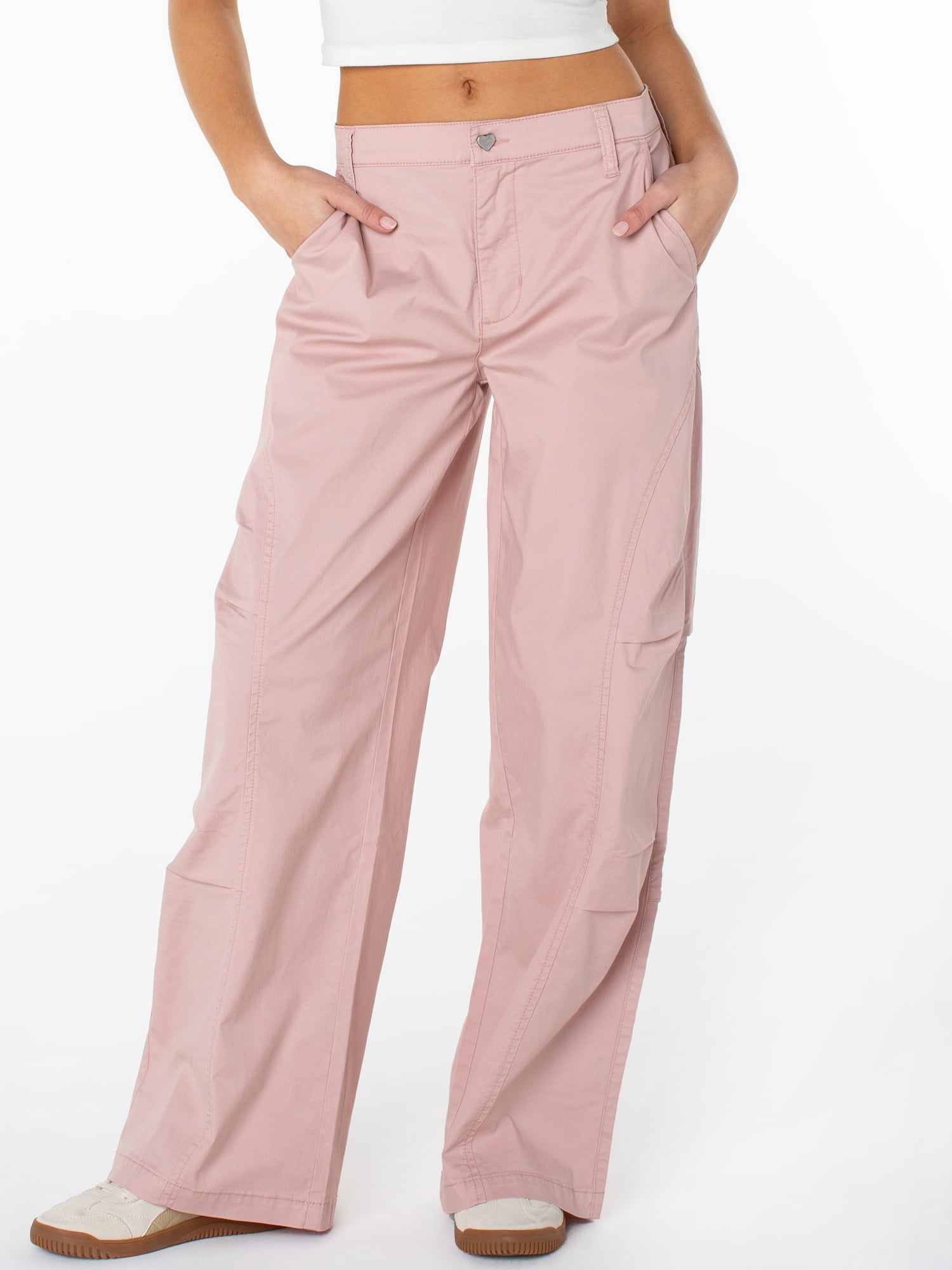 Celebrity Pink Women's and Women's Plus Wide Leg Cargo Pants, Sizes XS ...